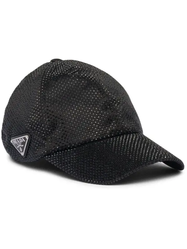 Prada Crystal-embellished Baseball Cap - Black