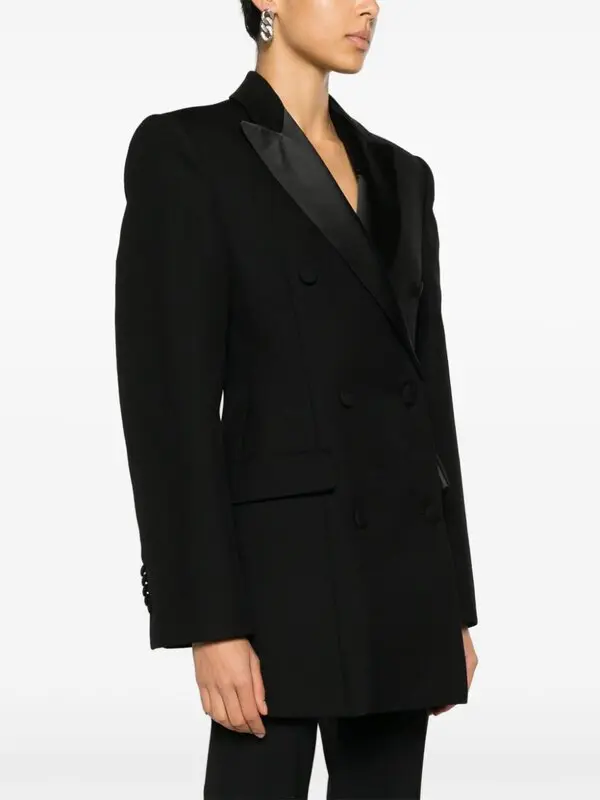 Wardrobe.nyc Fitted Waistline Double-breasted Blazer Dress - Black