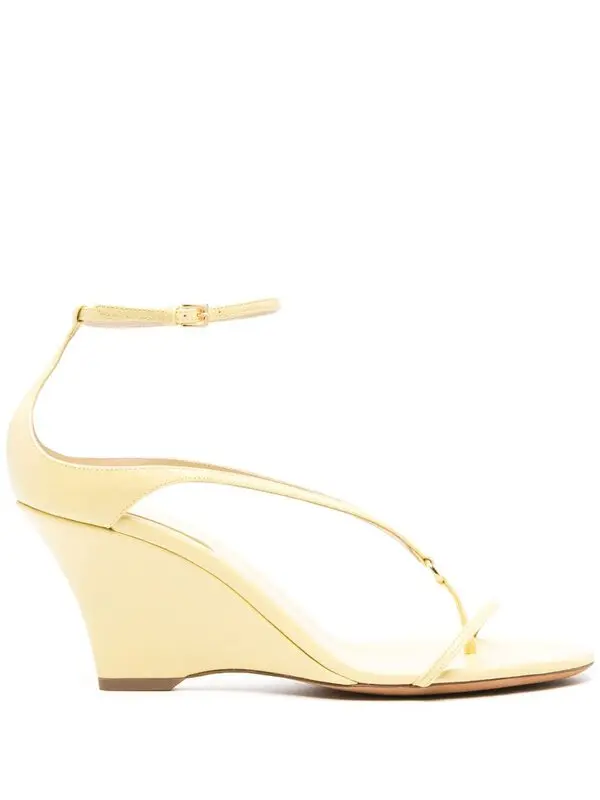 Khaite Marion Leather Wedge Sandals