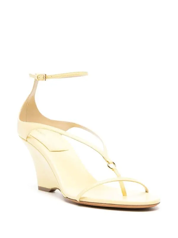Khaite Marion Leather Wedge Sandals