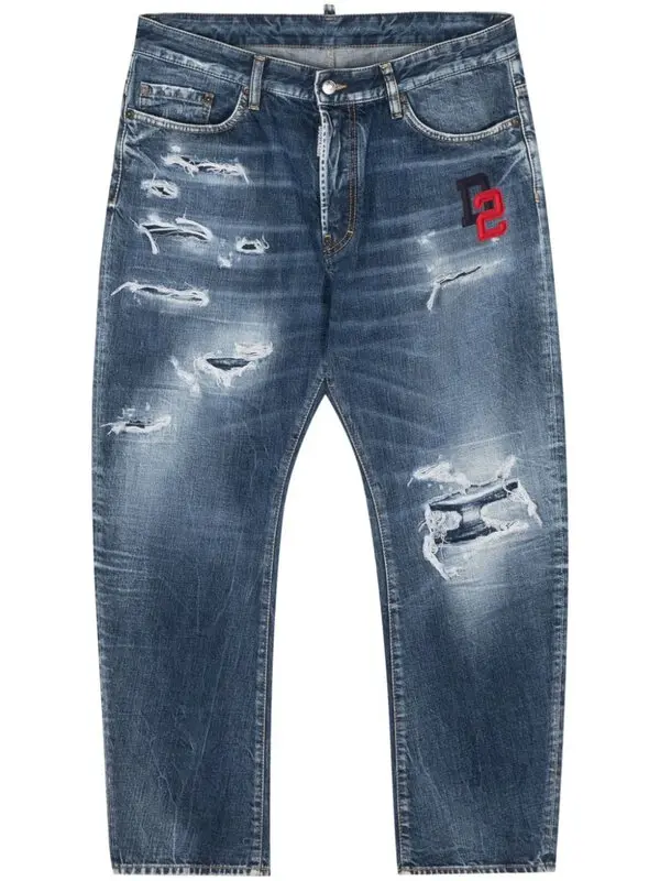 Dsquared2 Ripped Cropped Jeans - Blue