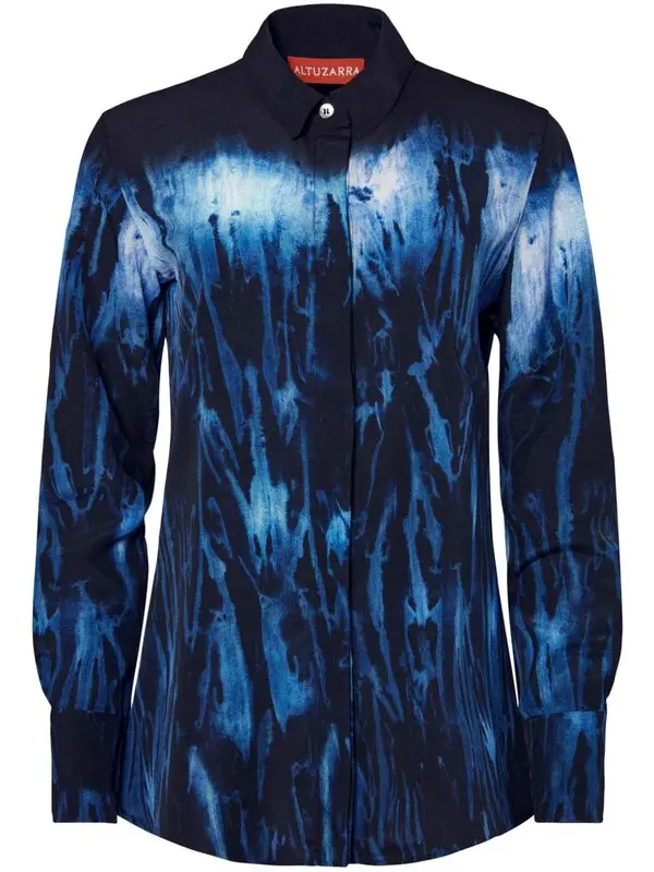 Altuzarra Chika Shibori-print Shirt - Blue
