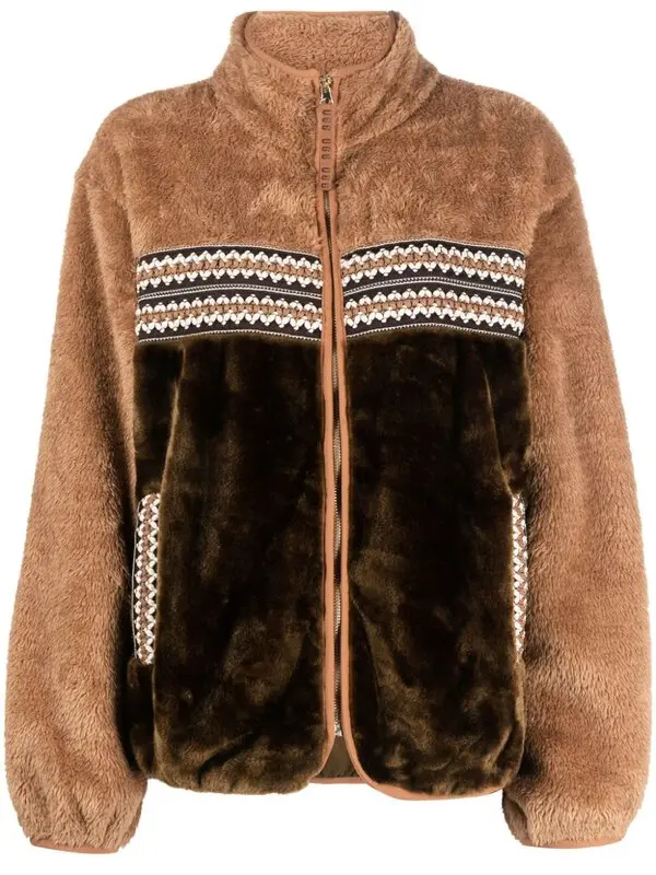 UGG Marlene Funnel-neck Fleece Jacket - Brown