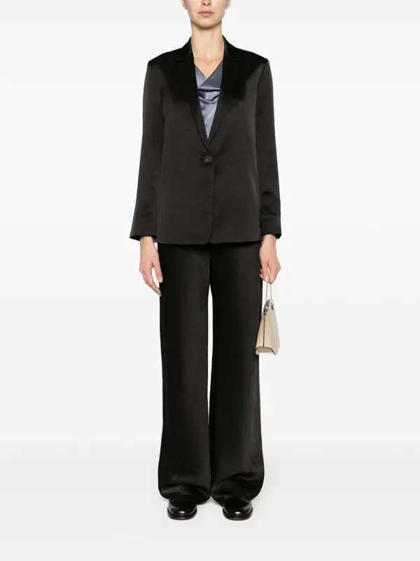 Vince Single-breasted Satin Blazer - Black