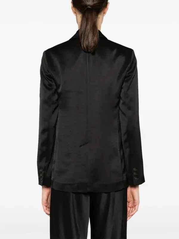 Vince Single-breasted Satin Blazer - Black