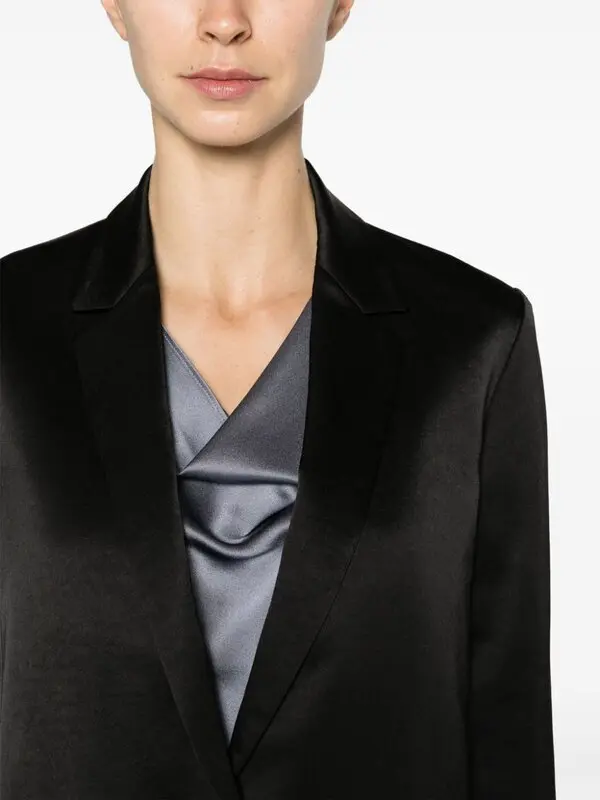 Vince Single-breasted Satin Blazer - Black
