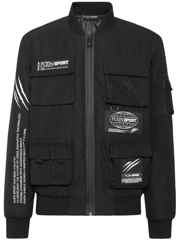 PLEIN SPORT Multi-pocket Bomber Jacket - Black
