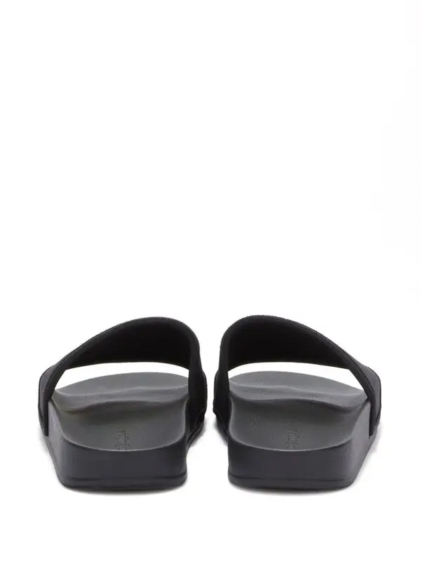 Palm Angels Monogram-embossed Pool Slides - Black