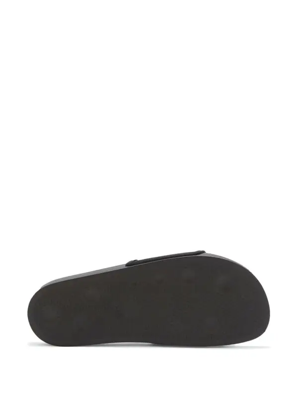 Palm Angels Monogram-embossed Pool Slides - Black