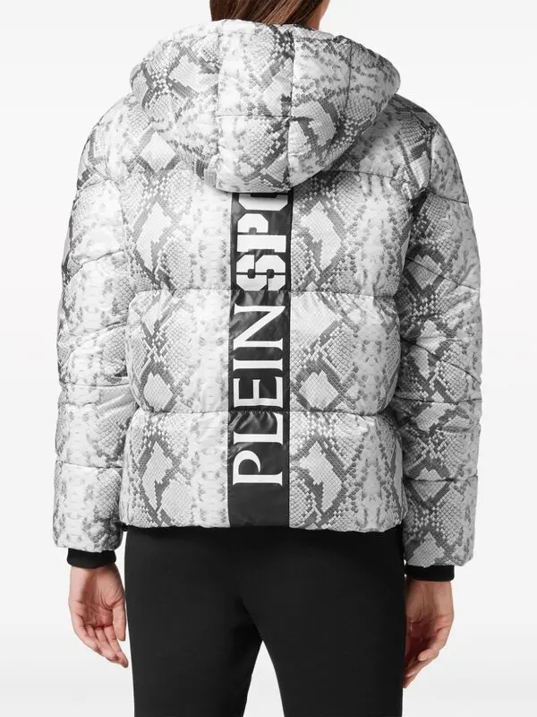 PLEIN SPORT Logo-print Puffer Jacket - Grey