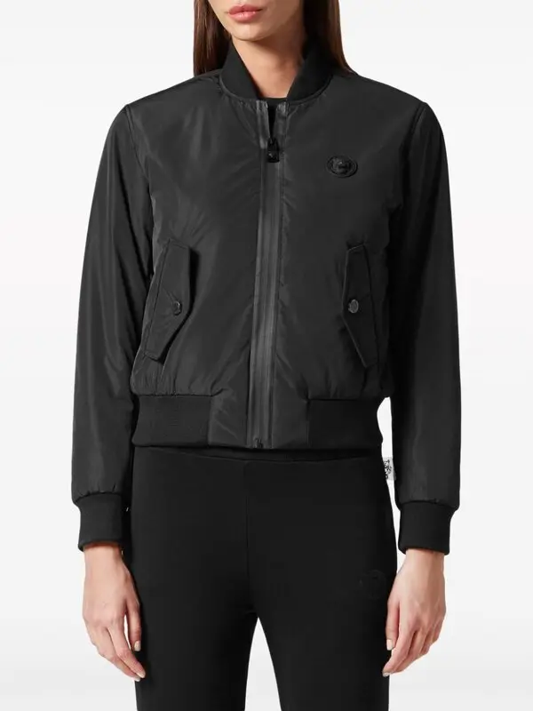 PLEIN SPORT Logo-patch Zip-up Bomber Jacket