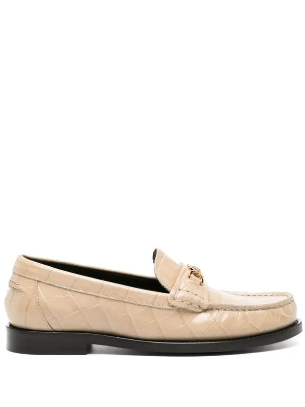 Versace Medusa '95 Crocodile-embossed Loafers - Neutrals
