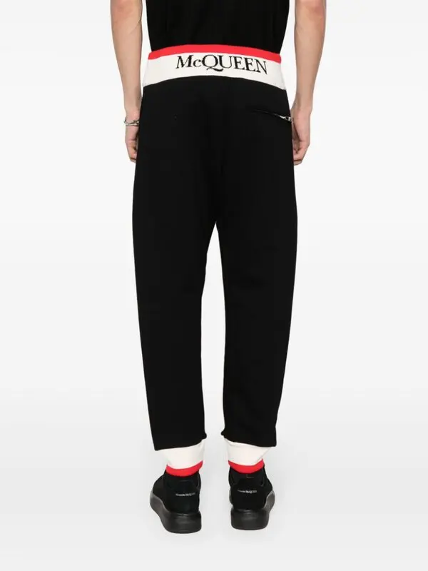 Alexander McQueen Logo-print Strap Cotton Track Pants