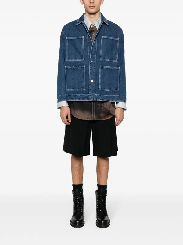 Sunnei Press-stud Denim Shirt Jacket