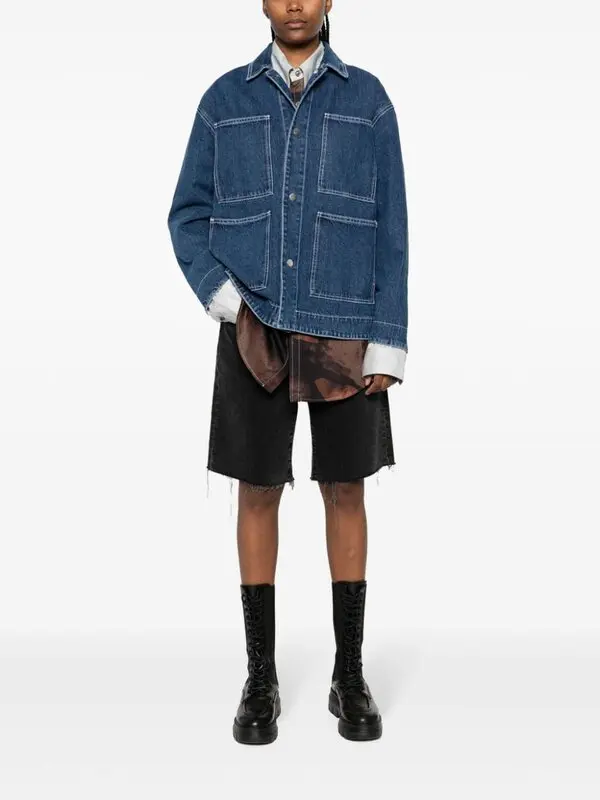 Sunnei Press-stud Denim Shirt Jacket