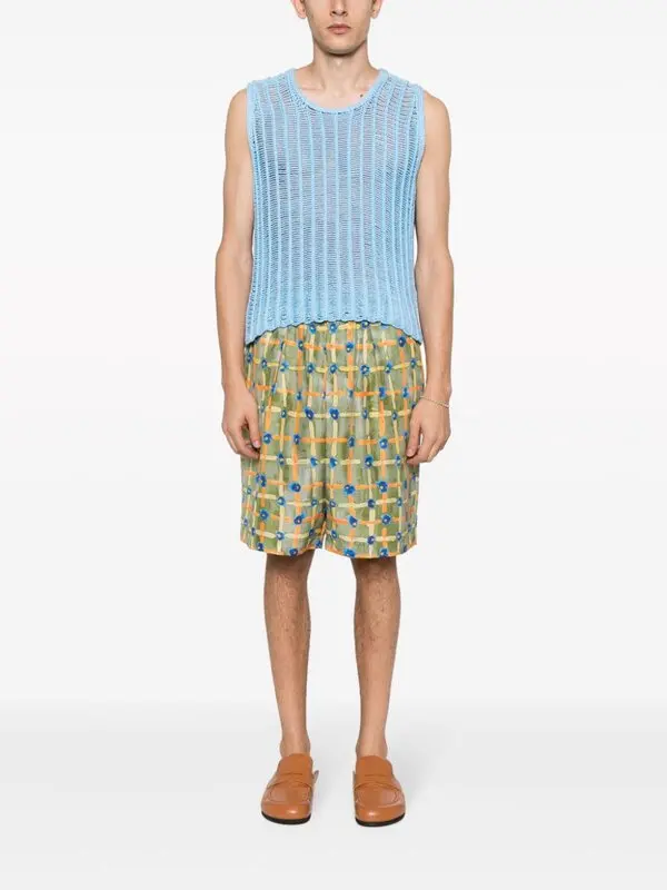 Marni Abstract-print Bermuda Shorts - Green