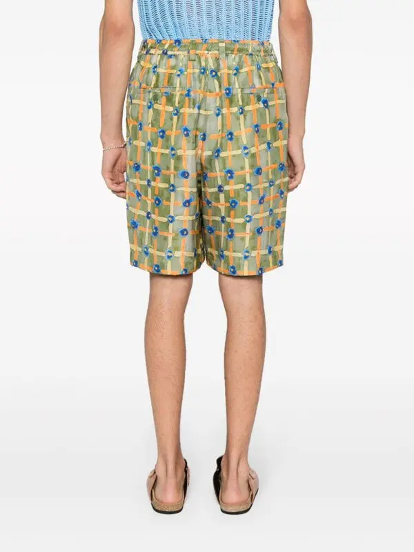 Marni Abstract-print Bermuda Shorts - Green