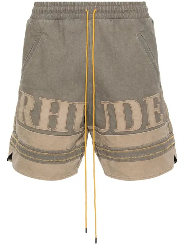 Rhude Logo-appliqué Cotton Shorts