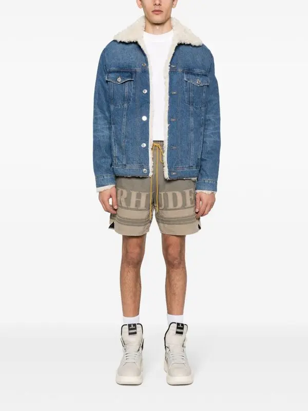 Rhude Logo-appliqué Cotton Shorts