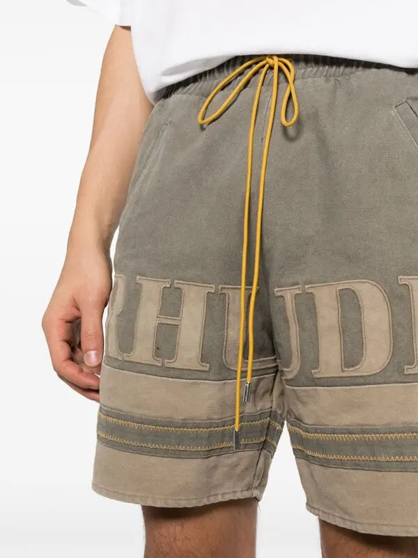Rhude Logo-appliqué Cotton Shorts