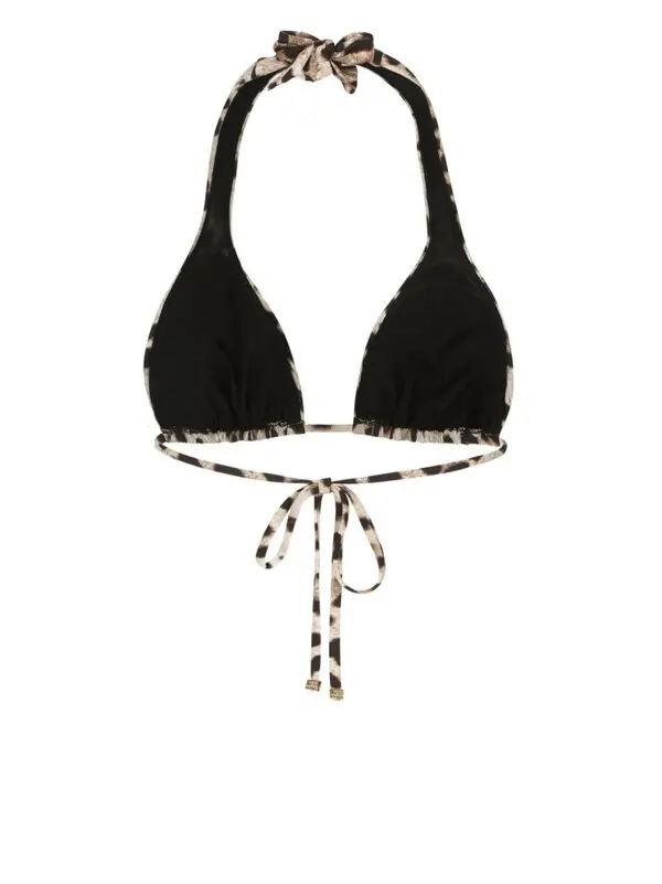 Dolce & Gabbana Leopard-print Triangle Bikini Top - Neutrals