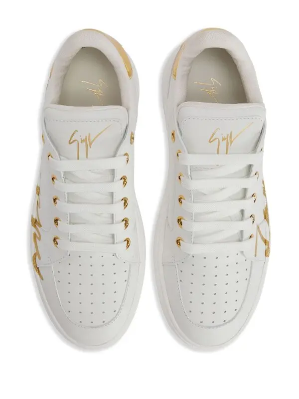 GIUSEPPE ZANOTTI Metallic Leather Sneakers