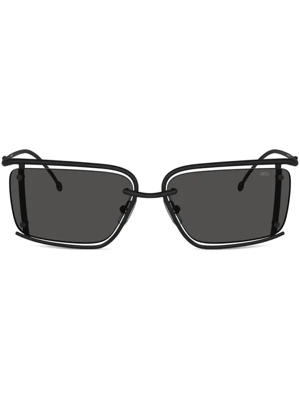 DIESEL® Rectangle-frame Metal Sunglasses - Black