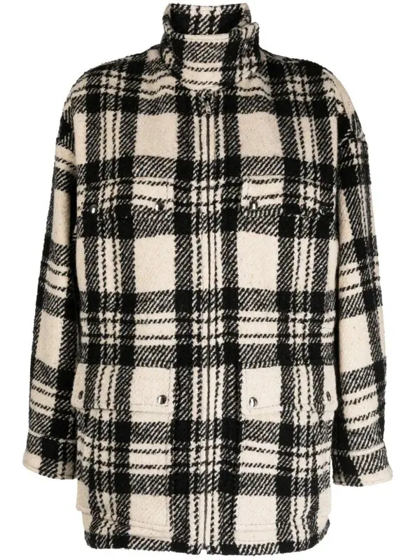 IRO PARIS Bielo Checked Coat