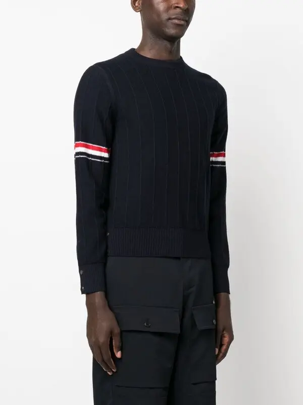 Thom Browne Rwb-stripe Long-sleeve Jumper - Blue