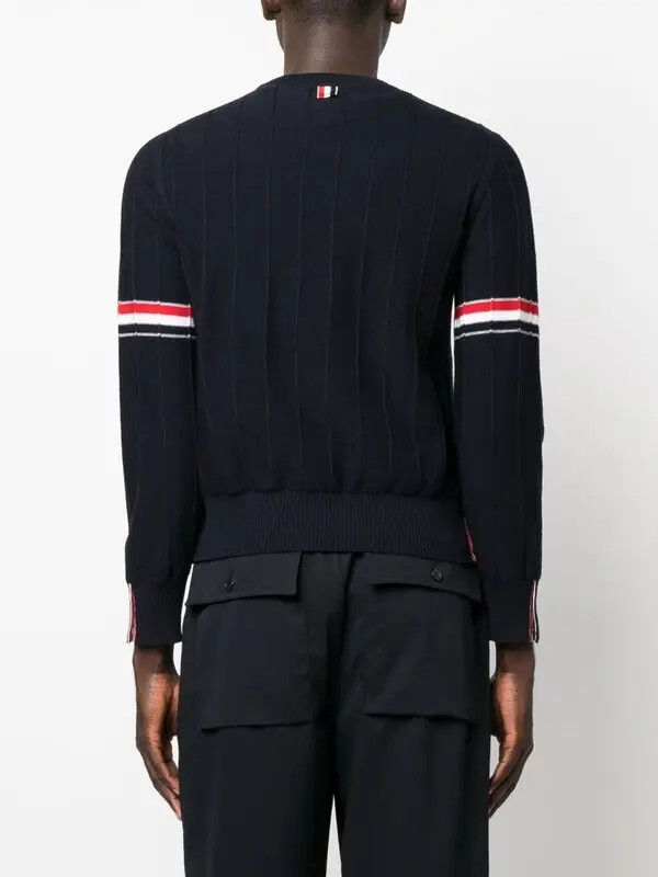 Thom Browne Rwb-stripe Long-sleeve Jumper - Blue