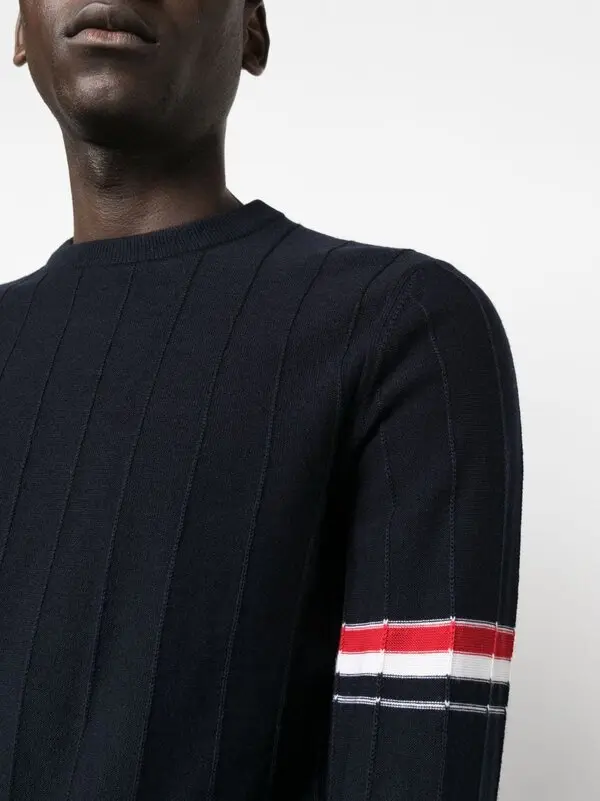 Thom Browne Rwb-stripe Long-sleeve Jumper - Blue