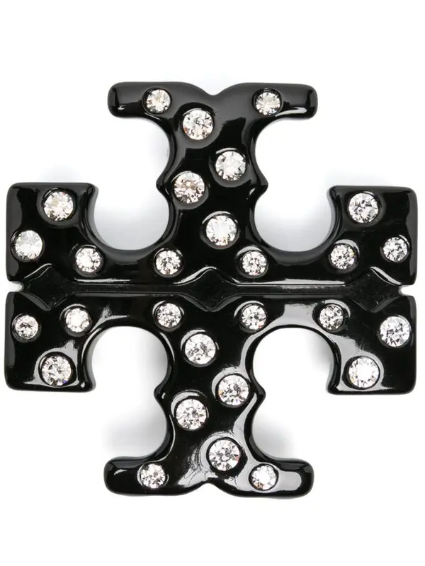 Tory Burch Black and Gold Crystal Hair Clip Icon Hair Clip: Women main image 3