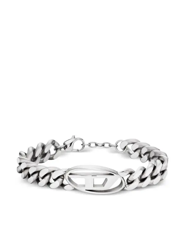 DIESEL® Logo-plaque Chain Bracelet - Silver