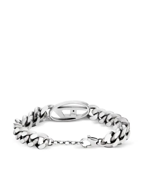 DIESEL® Logo-plaque Chain Bracelet - Silver