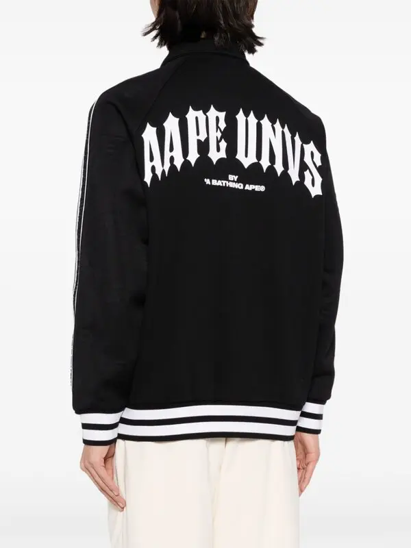 AAPE BY *A BATHING APE Logo-print Striped Bomber Jacket - Black