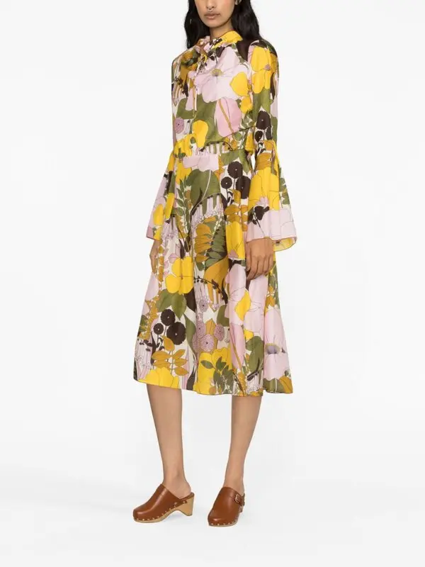 La DoubleJ Casanova Floral-print Midi Dress - Pink