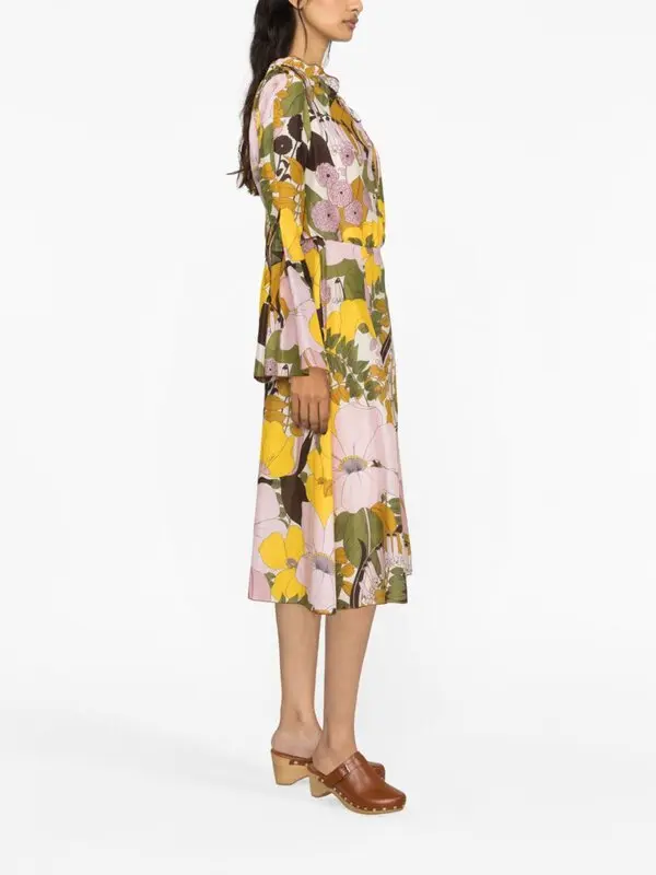 La DoubleJ Casanova Floral-print Midi Dress - Pink