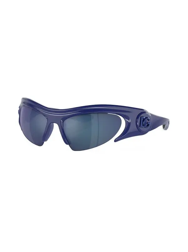 Dolce & Gabbana Shield-frame Tinted Sunglasses - Blue