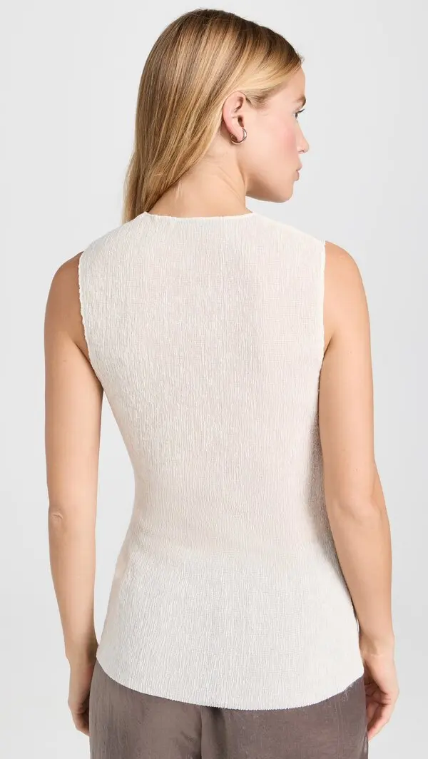 Tibi Crinkle Lyocell Fitted Tank