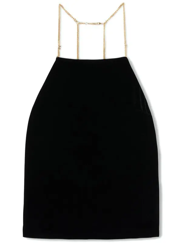 Palm Angels Chain-embellished Velvet Top