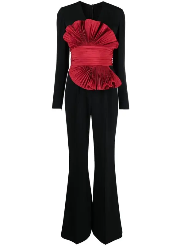 Elie Saab Ruffle-detail Jumpsuit - Black