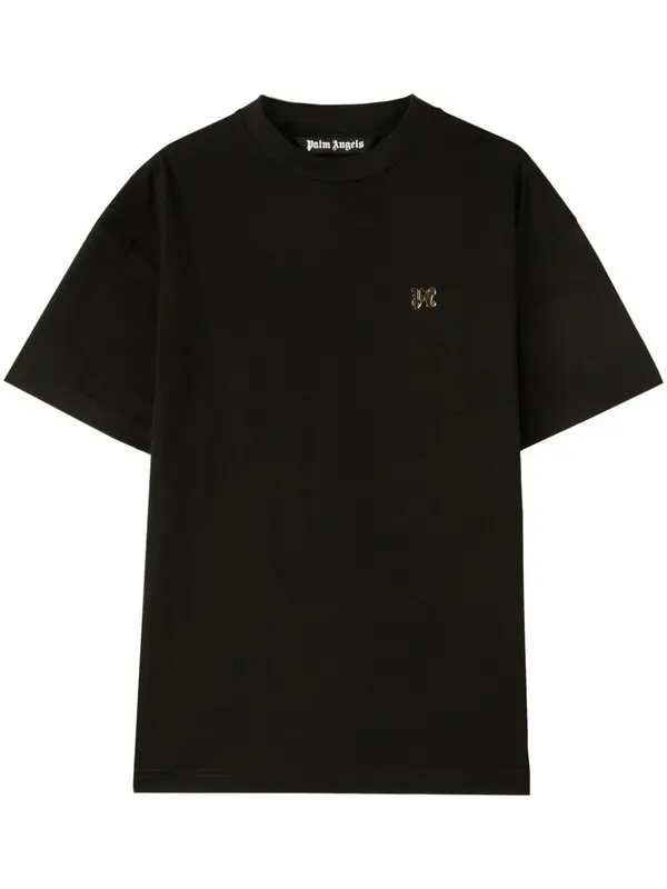 Palm Angels Monogram-appliqué Cotton T-shirt