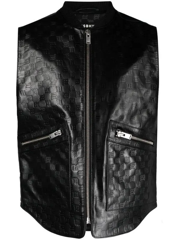 MISBHV Monogram-embossed Leather Vest