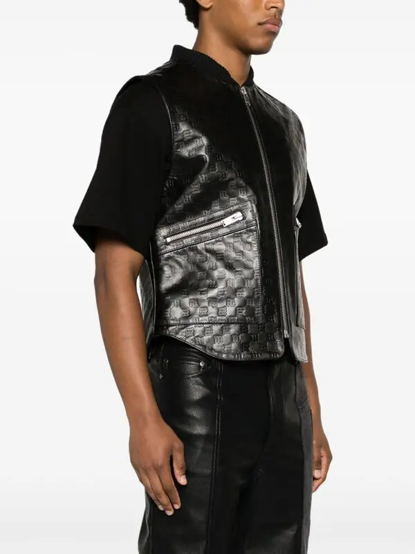 MISBHV Monogram-embossed Leather Vest