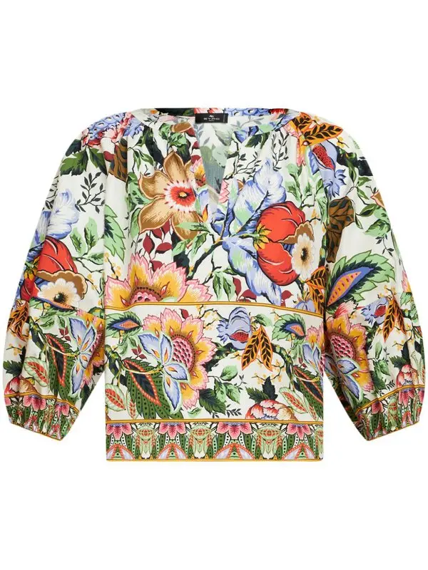 Etro Floral-print Cotton Blouse