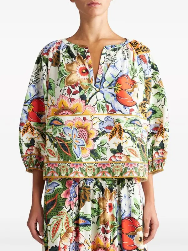 Etro Floral-print Cotton Blouse