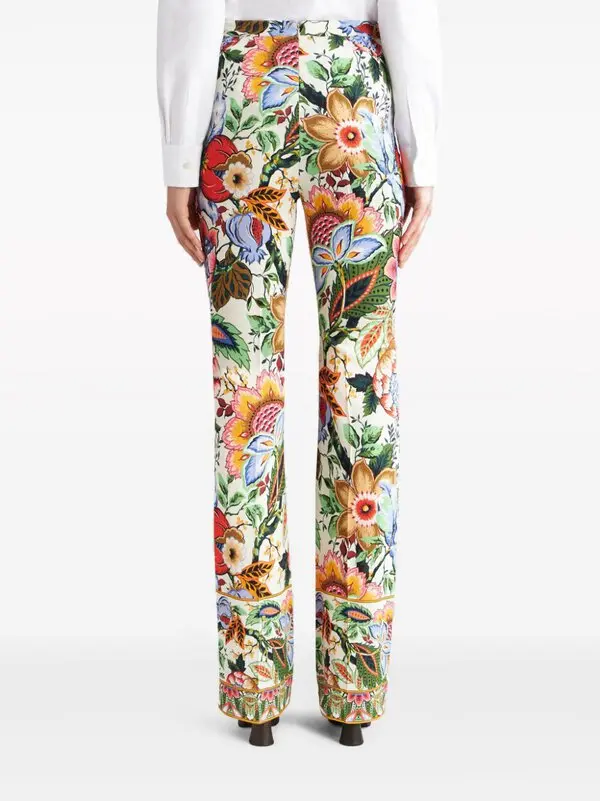 Etro Floral-print Straight-leg Trousers