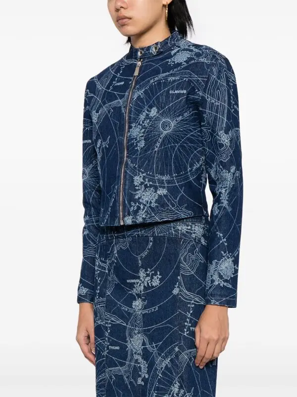 Off-White Map-print Denim Jacket