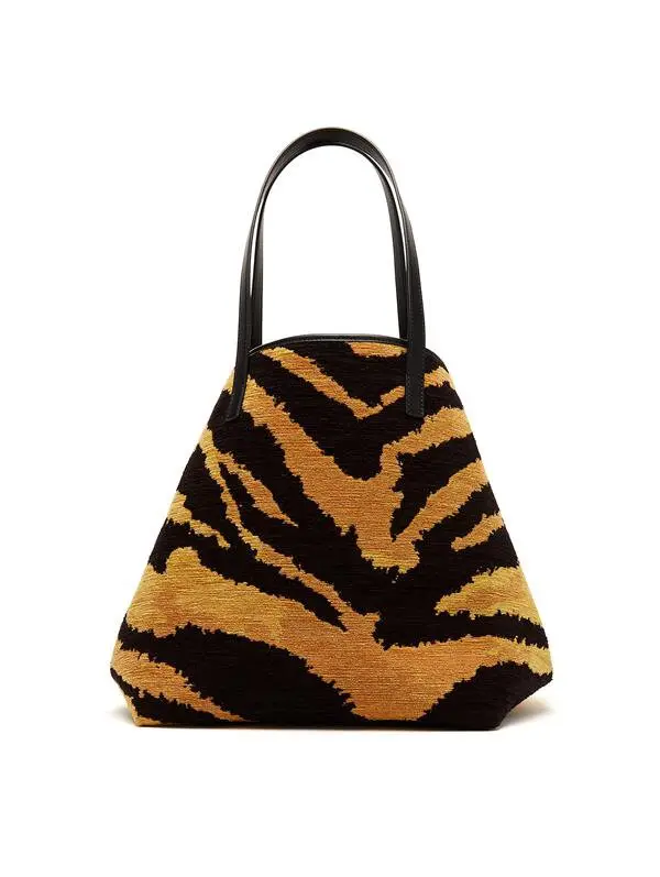 Oscar De La Renta Medium Tiger Printed Square Tote