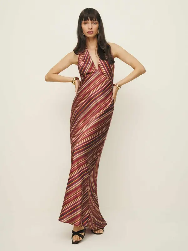 REFORMATION Daniela Silk Maxi Dress - Multi